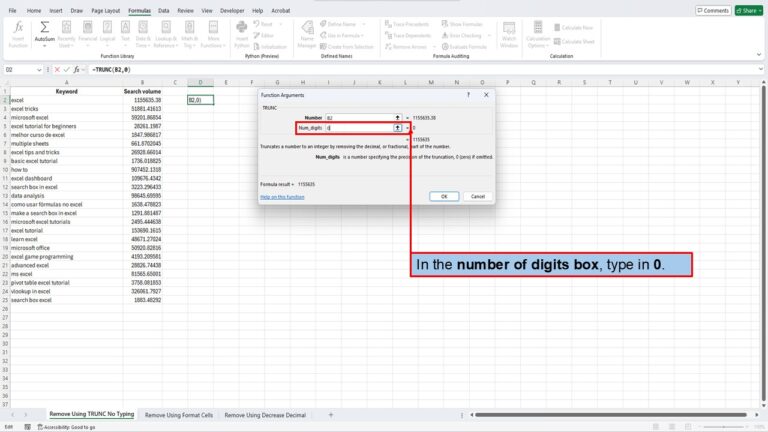 How To Remove Numbers After the Decimal in Excel - Mark's Excel Tips