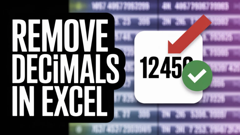 How To Remove Numbers After the Decimal in Excel - Mark's Excel Tips
