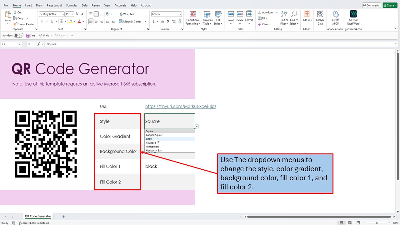 How to Use the Excel QR Code Generator in Excel 365 (Step-by-Step Guide) - Mark's Excel TipsMark ...